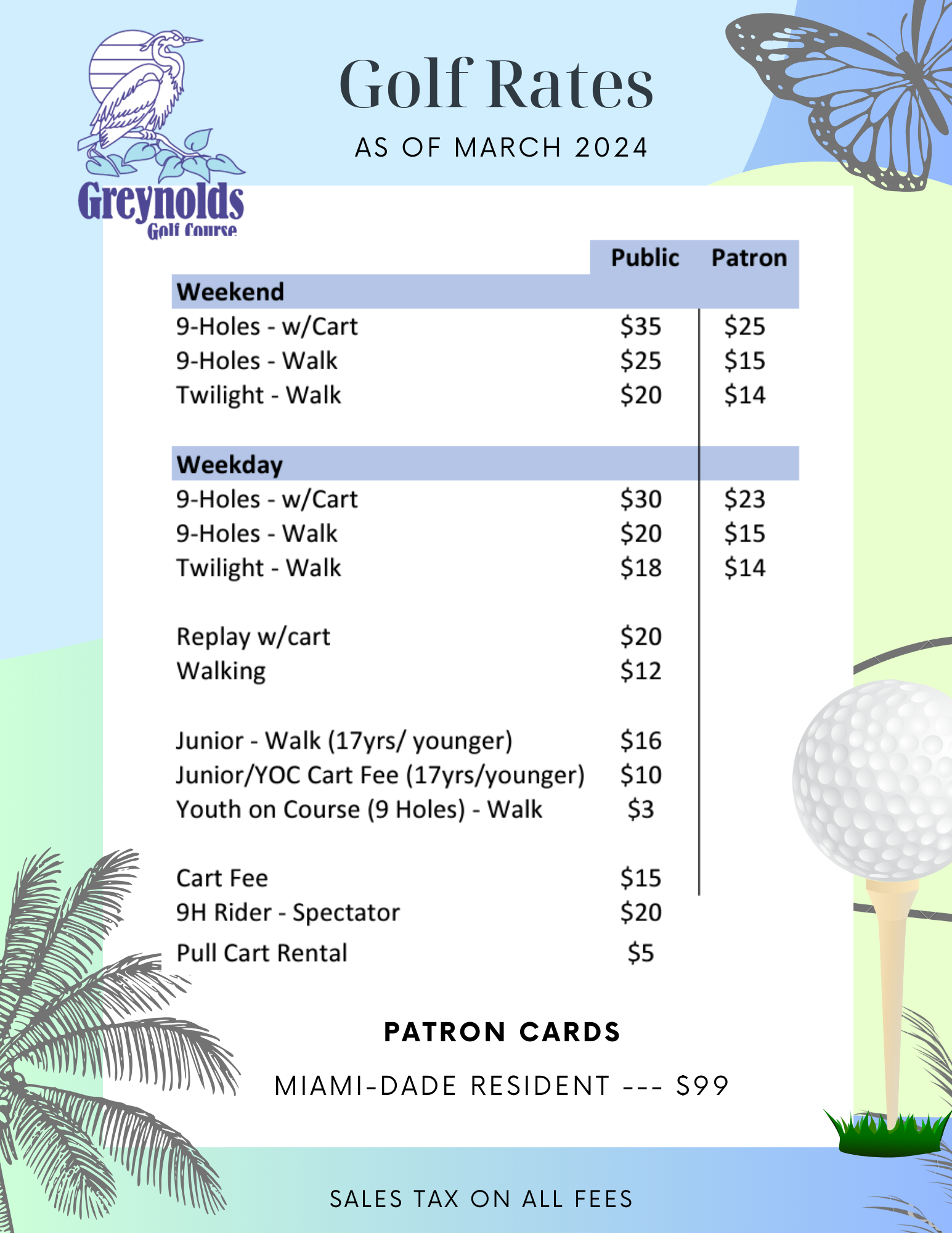 Rates - Greynolds Golf Course
